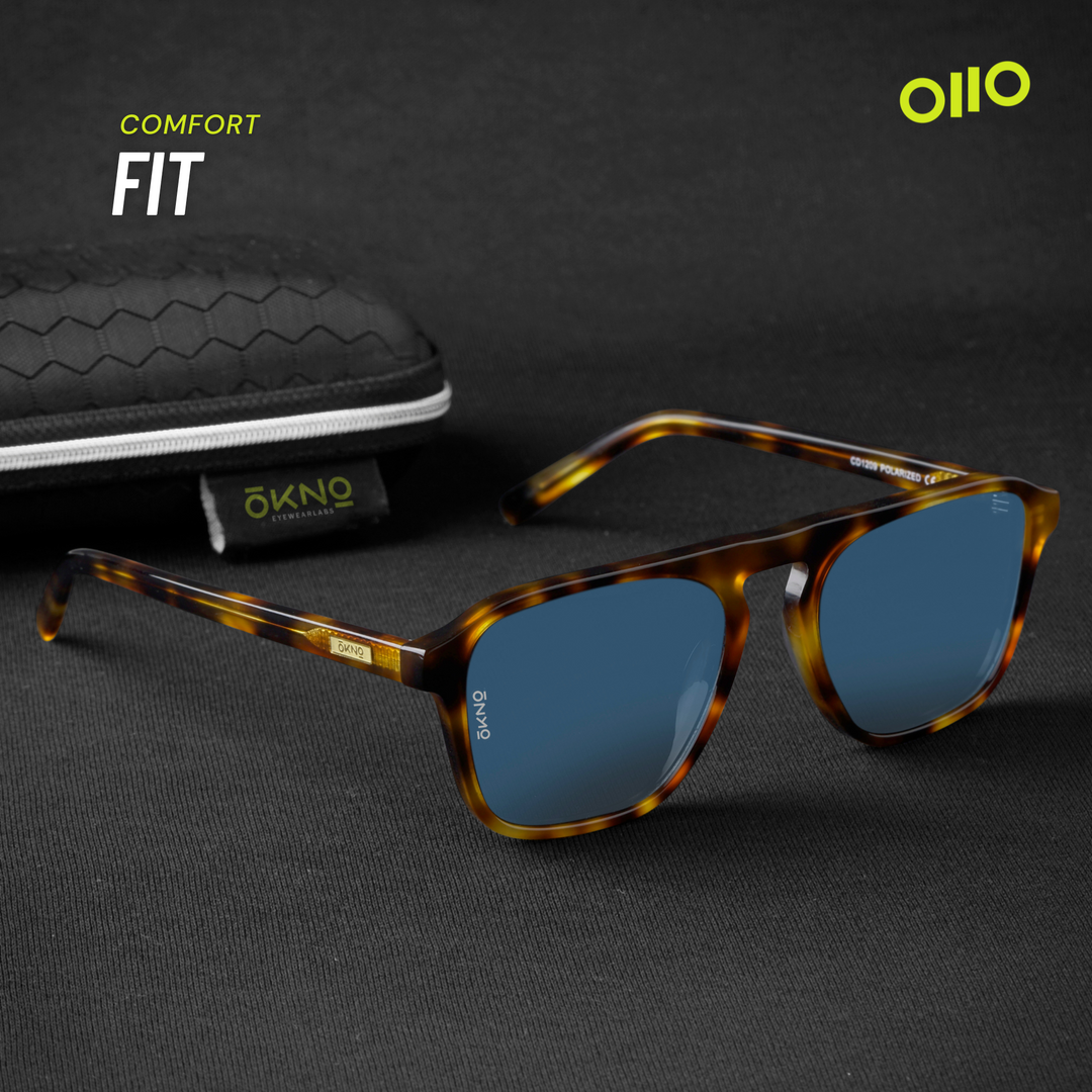 OKNO By Eyewearlabs: Haydn Blue TORT Italian Acetate Sunglasses Online ...